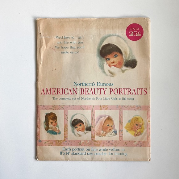 Wall Decor | Vintage Northerns Famous American Beauty Portraits Set Of ...